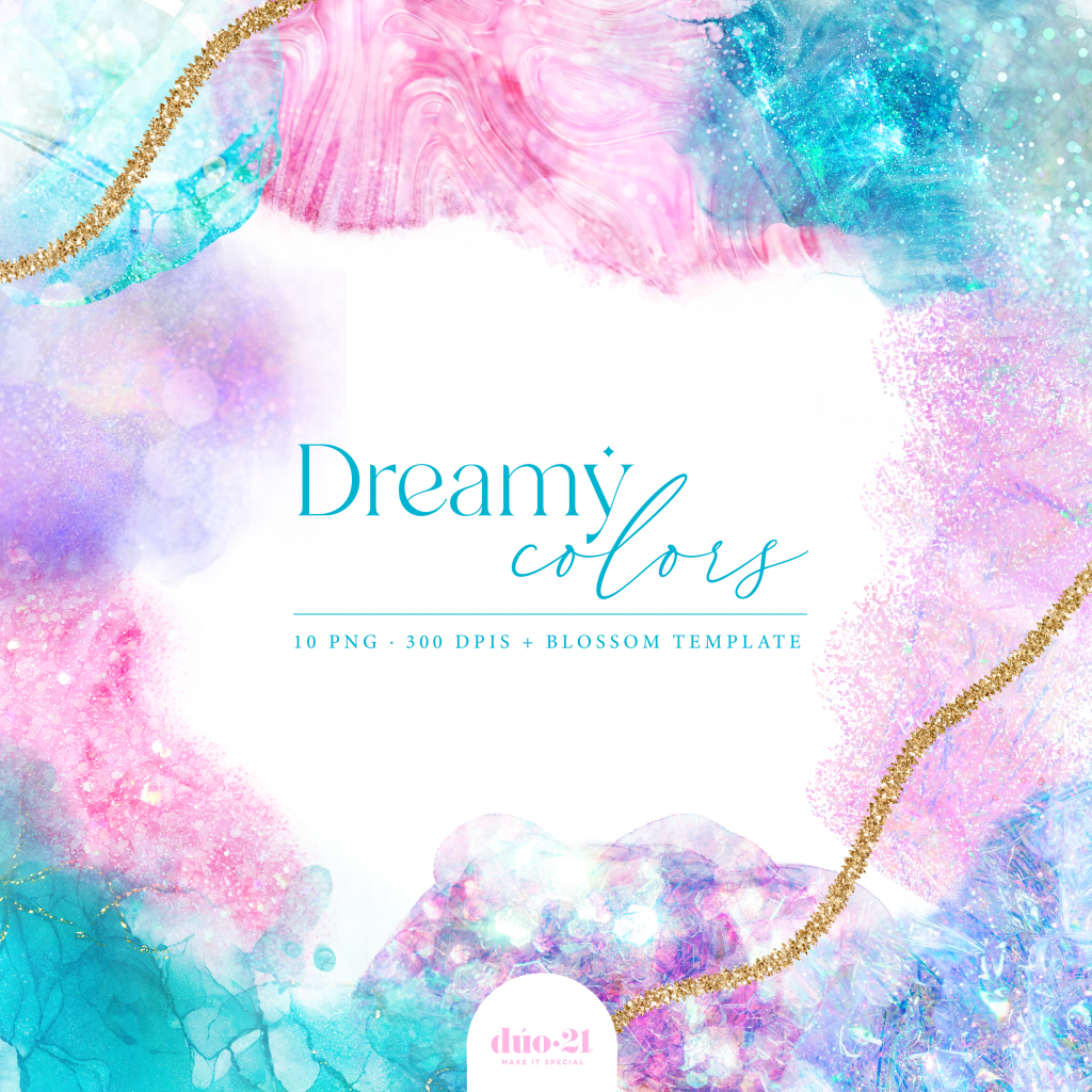 Dreamy Colors + blossom template - Duo 21
